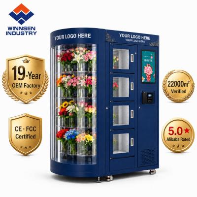 China Winnsen Smart 24H Refrigerated Touch Screen Flower Vending Machine with Multiple Payment Options for sale