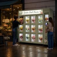 China Winnsen Refrigerated Fresh Flower Vending Machine with Double Glass Door for 24H Florist Shop Operation for sale
