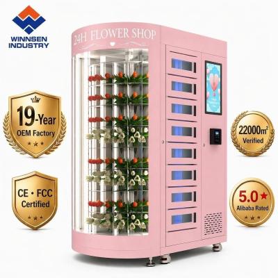 China Winnsen FCC Certified R290 Eco Fresh Flower Vending Machine ADA Compliant 24/7 Automated Floral Kiosk for USA for sale
