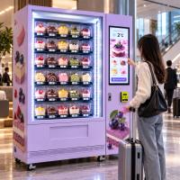 China Winnsen Chilled Cupcake Vending Machine Glass Front LED Display Keeps Cream Cakes Fresh for sale