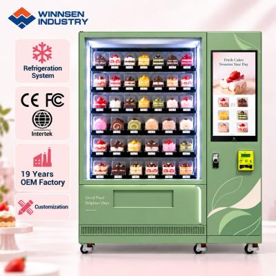 China Winnsen Refrigerated Bakery Cake Vending Machine CE FCC Certified OEM ODM Custom Logo Design for sale