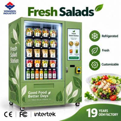 China Winnsen Salad Vending Machine with Optional Cutlery Compartment Automatic Pickup Door for sale