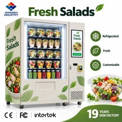 China Smart Salad Vending Machine with Refrigerated Display Adjustable Shelves Touch Screen for sale