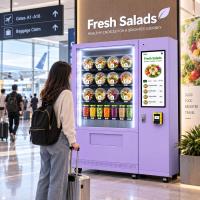 China Winnsen Automatic Salad Vending Machine with Transparent Glass Display LED Shelves for sale