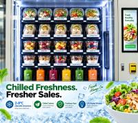 China Winnsen Automatic Salad Vending Machine with Transparent Glass Display LED Shelves for sale