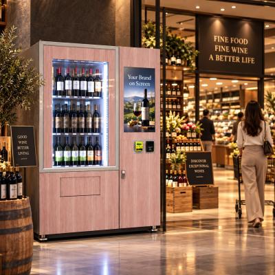 China Winnsen Refrigerated Wine Vending Machine Dual Screen 32 Inch Advertising and Touch Operation for sale