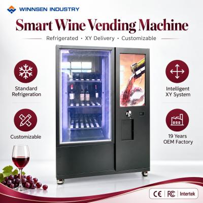 China Winnsen Smart Wine Vending Machine with 32 Inch Touch Screen Digital Advertising Display for sale