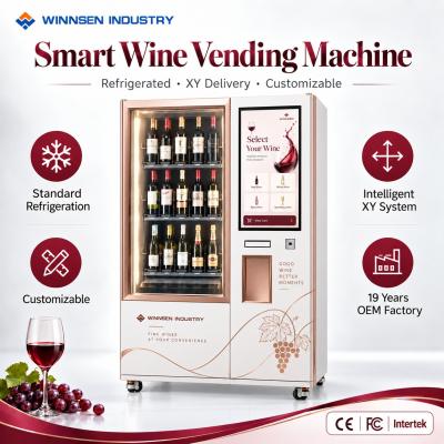 China Winnsen Outdoor Weather Resistant Wine Vending Machine Cold Storage Touch Screen Operation for sale