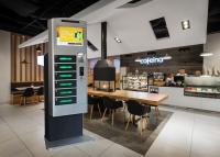 China Restaurant Mall UV light Cell Phone Charging Station kiosk tower With Advertising Touch Screen for sale