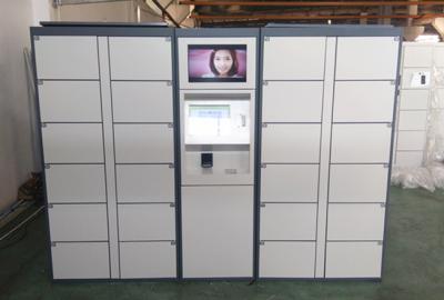China Supermarket Colourful Storage Locker Luggage With 15 Inch Adertising Touch Screen for sale