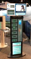 China Airport Video Advertising Mobile Locking Cell Phone Charging Station Device LCD Screen UV Light for sale