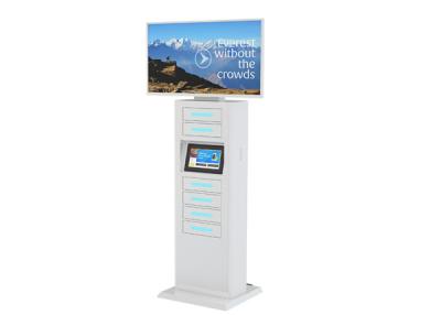 China Remote Digital Signage Cell Phone Charging Stations With 43 Inch Advertising Screen for sale