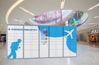 China Smart Rental Luggage Lockers with Advertising Screen For Supermarket with Camera Option Credit Card Payment for sale