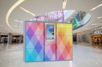 China Smart Rental Luggage Lockers with Advertising Screen For Supermarket with Camera Option Credit Card Payment for sale