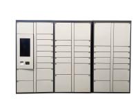 China Custom Design Steel Smart Intelligent Luggage Storage Locker With Advertising Screen Credit Card Payment for sale
