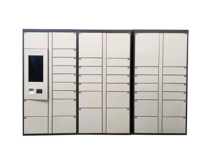 China Custom Design Steel Smart Intelligent Luggage Storage Locker With Advertising Screen Credit Card Payment for sale
