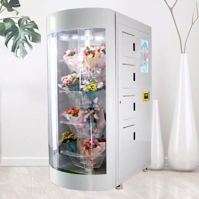 China Refrigerated Humidified Flower Bouquet Vending Machine With Transparent Shelf for sale