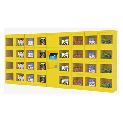 China Fresh Milk Vegetables Eggs Flour Vending Lockers With Cooling System And Advertising Screen for sale