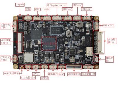 China EMMC 8G Face Recognition Motherboard Dual MIPI Cameras And 4 USB2.0 HOST Ports for sale