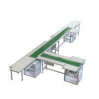 China 12M PCB SMT Production Line 400mm 500mm Width Green PVC ESD Belt Conveyor for sale