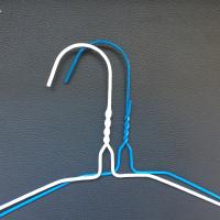 China 21g Per Pcs 2.3mm White Blue Dry Cleaner Wire Hangers 500Per Box for sale