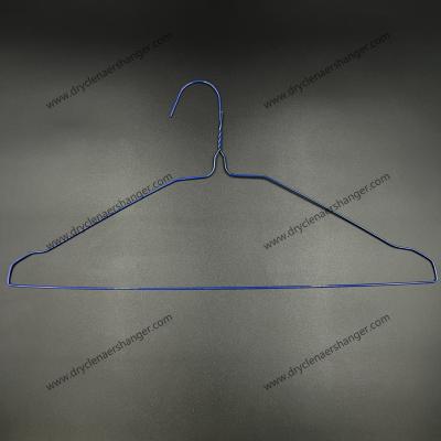 China Upgrade Your Dry Cleaning Services With 16inch 40cm Dry Cleaner Wire Hangers In Blue for sale
