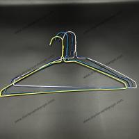 China 16 inch White Blue Yellow Dry Cleaner Non Slip Wire Hangers with 365 Days for sale