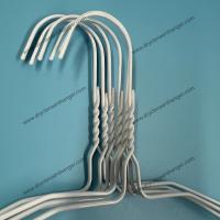 China 1.9mm Thickness Coat Hanger Dry Cleaners Notched Shape White Color for sale