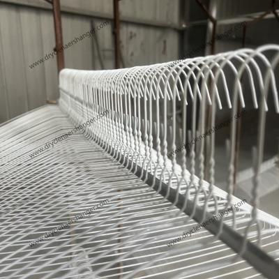 China 18-Inch White Space Saving Wire Laundry Hangers For Dry Cleaner for sale