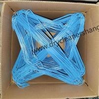 China Disposable 16 Inch Plastic Coated Wire Hanger Blue Color Customized Diameter for sale