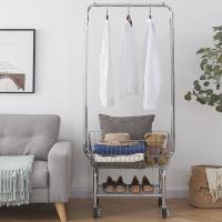 China Double Pole Rack Laundry Basket Carts Chrome Surface  675*555*723mm for sale