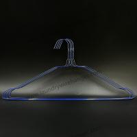 China 1.9mm 14.5guage Laundry Wire Hanger Notched Shape In Blue for sale