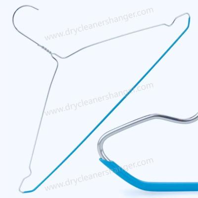 China Lightweight Dry Cleaning Wire Hangers With Silver Finish Space-Saving Design for sale