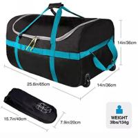 China 85l Foldable Rolling Travel Luggage Trolley Duffel Bag With Wheels Large Capacity for sale