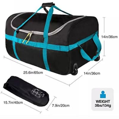 China 85l Foldable Rolling Travel Luggage Trolley Duffel Bag With Wheels Large Capacity for sale