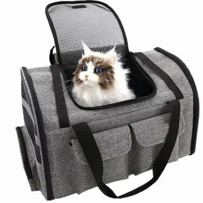 China Custom Logo Outdoor Pet Carrier Travel Bag Breathable Multi Pocket for sale