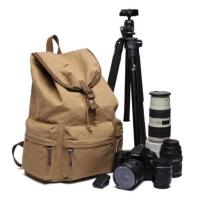 China Camera Retro Large Outdoor Travel Canvas Backpack for sale