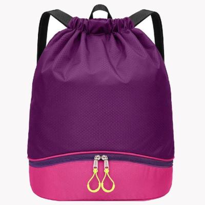 China Outdoor Sports Drawstring Basketball Bag Backpack With Shoe Compartment for sale