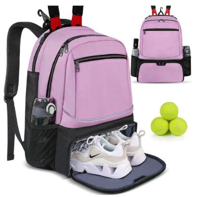 China Custom Tennis Backpack For 2 Rackets With Separate Shoe Space To Hold Badminton Squash Racquets for sale