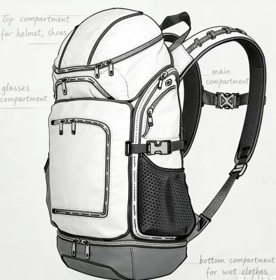 China Water Resistant Polyester Outdoor Sports Bag with Customized Colors and Mesh Back Panel For Breathability for sale