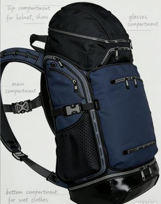 China Water-resistant Polyester Outdoor Sports Bag with Reflective Strips and 5 Compartments for Gym Travel for sale