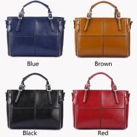China Women'S Cross Stitching Oil Wax Leather Tote Shoulder Bag for sale