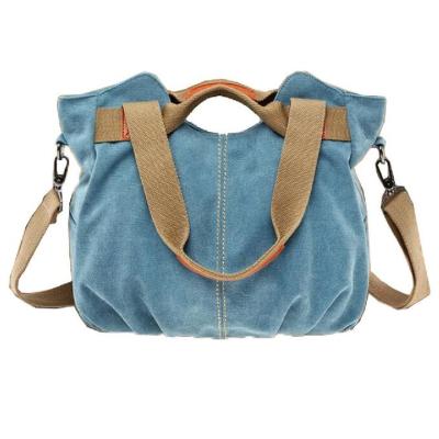 China Versatile Retro Dumpling Shape Canvas Womens Tote Bags for sale