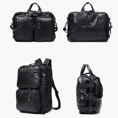 China Retro Multifunctional Men'S First Layer Cowhide Office Laptop Backpack for sale