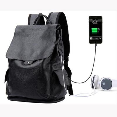 China Men'S First Layer Cowhide Business Laptop Backpack With USB for sale