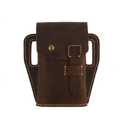 China OEM Crazy Horse Leather Long Belt Bag For Outdoor Sports for sale