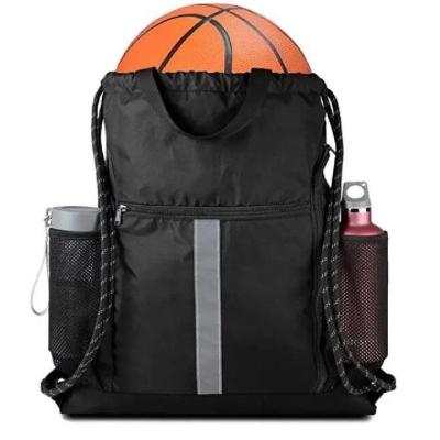 China Drawstring High Density Oxford Custom Sports Backpack With Shoe Compartment for sale