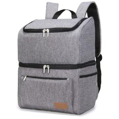 China 32 Cans Double Decker 1680D Oxford Soft Sided Lunch Cooler for sale