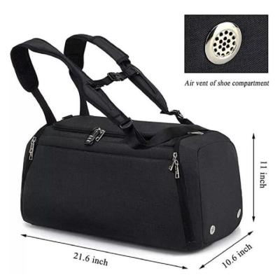China Large Capacity Custom Waterproof Sport Gym Travel Duffel Bag With Shoe Compartment for sale