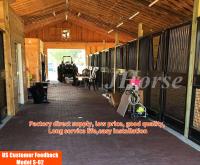 China Modular Horse Stall Kit Side Vented Horse Stable Box With Longlife Sliding Door for sale